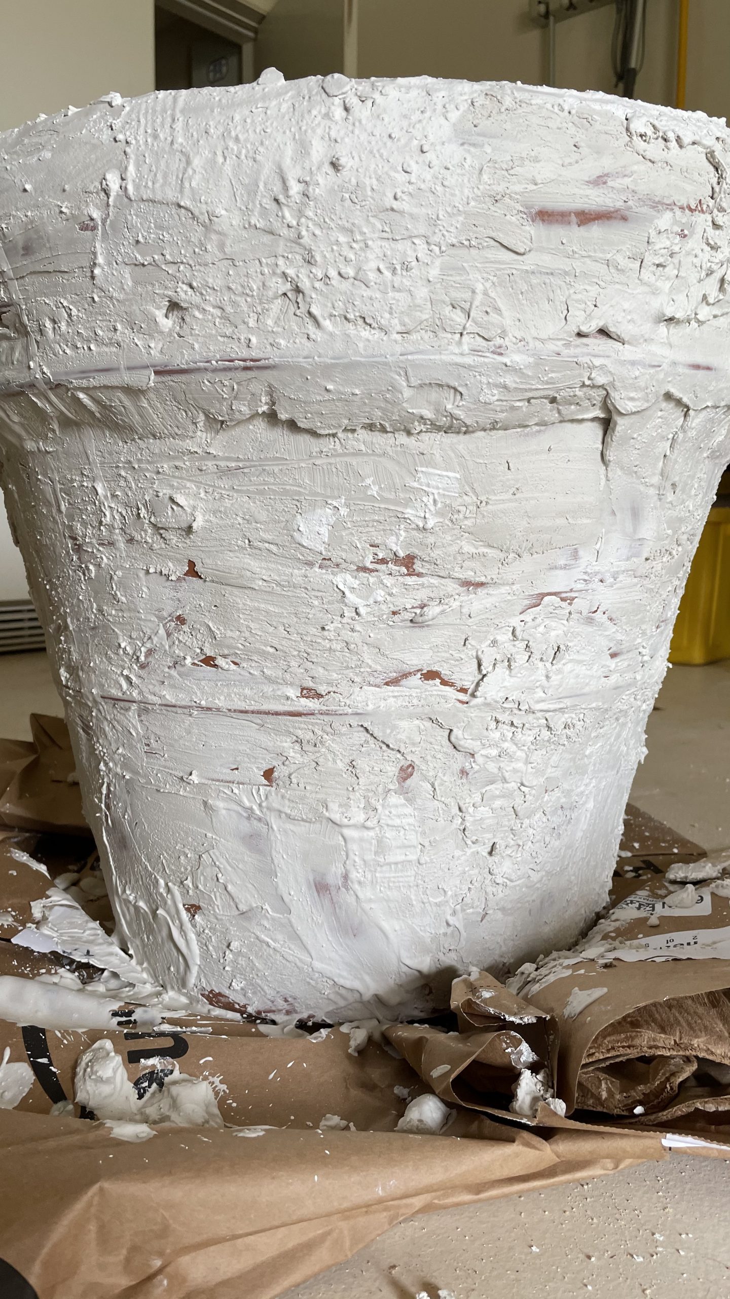 DIY Faux Stone Pot with Plaster & Lime Wash - gold coast canvas